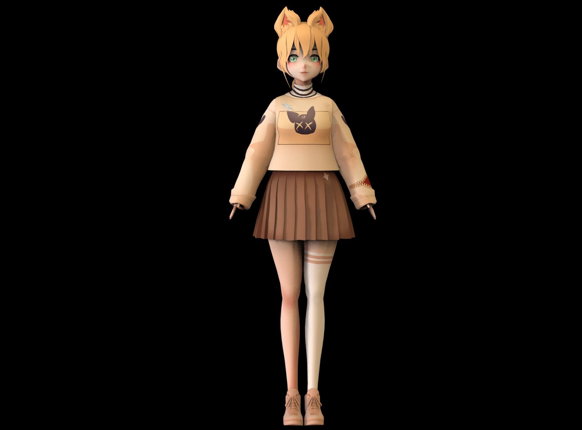 Anime Character C7 - 3D Model by CGAnime