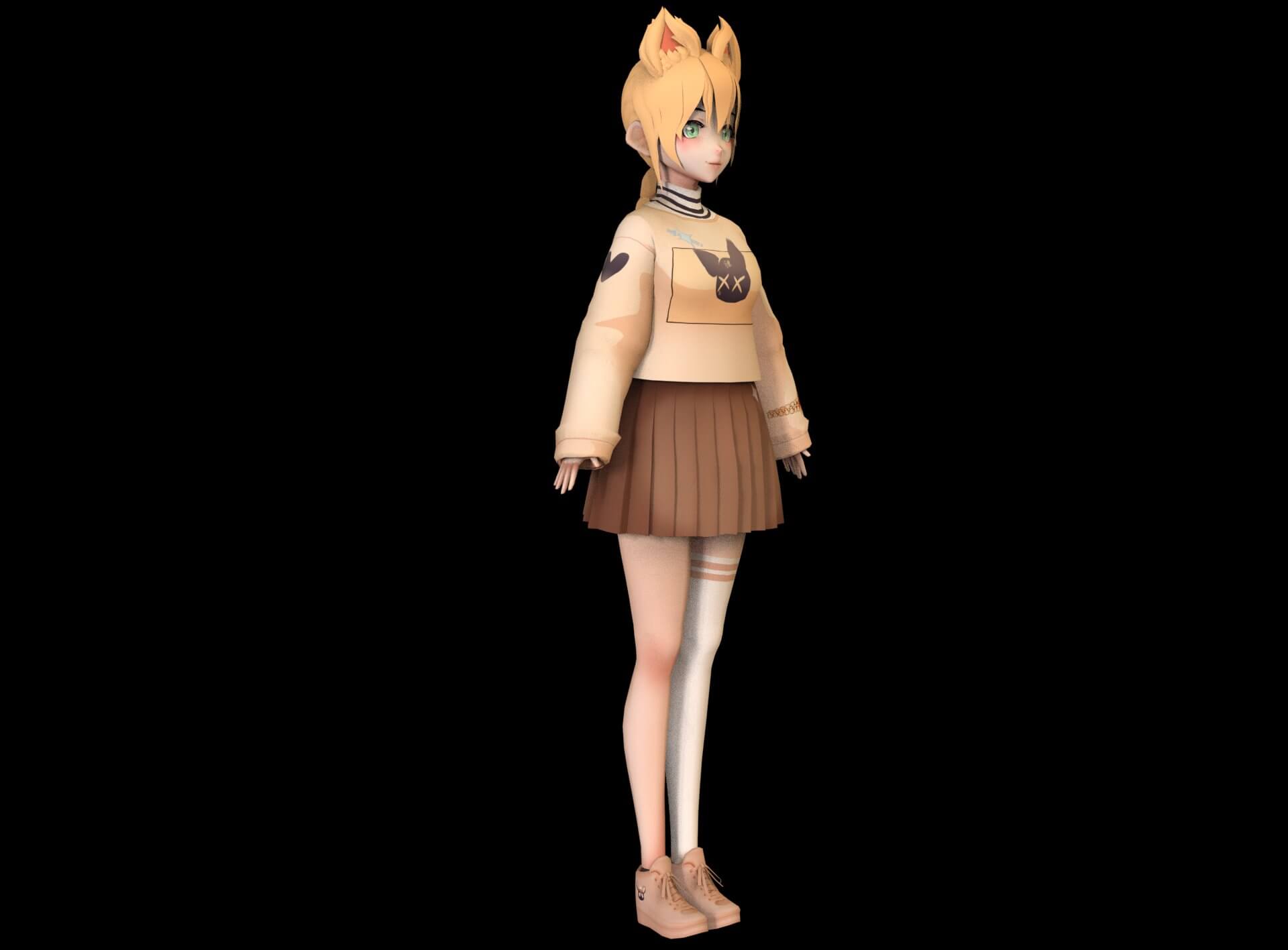 Anime Character C7 - 3D Model by CGAnime