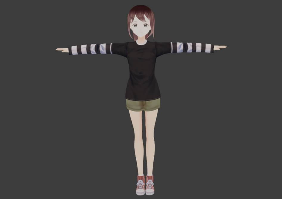 Anime Character Girl S36 - 3D Model by CGAnime