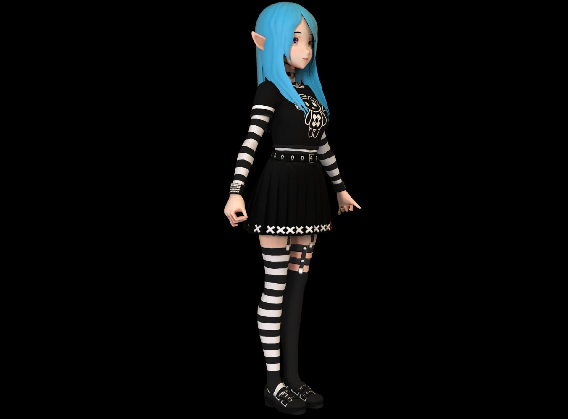 Anime Character Girl M4 - 3D Model by CGAnime
