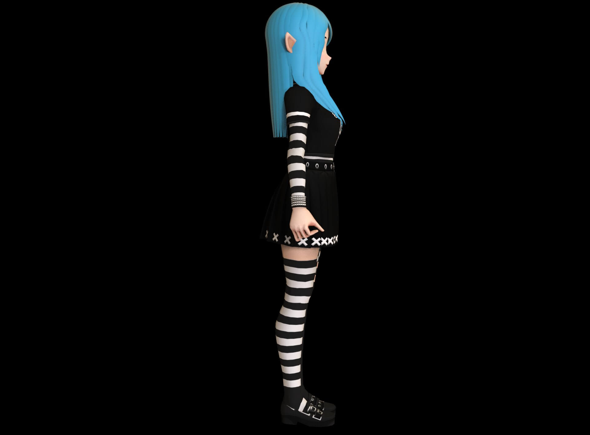 Anime Character Girl M4 - 3D Model by CGAnime