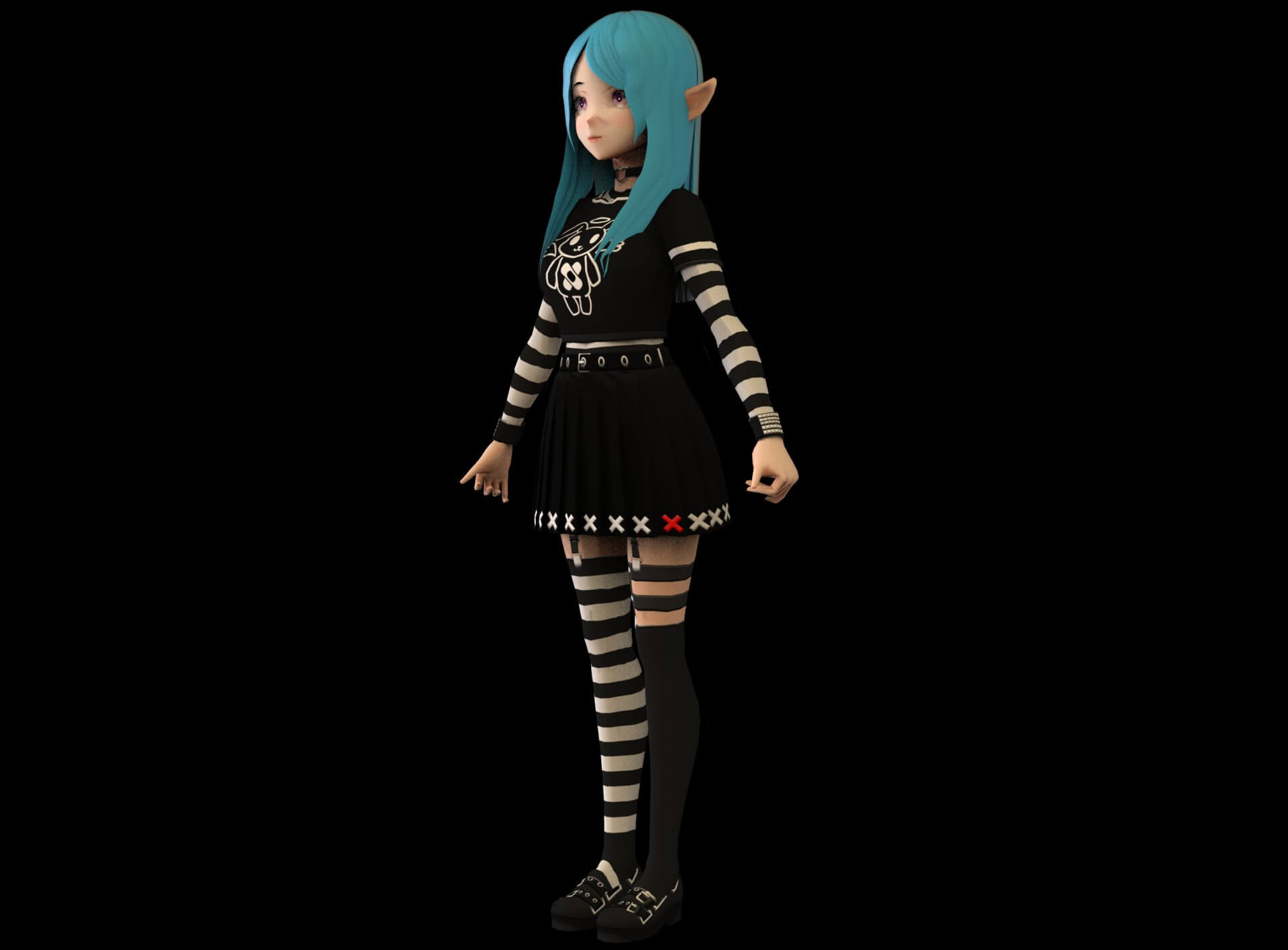 Anime Character Girl M4 - 3D Model by CGAnime