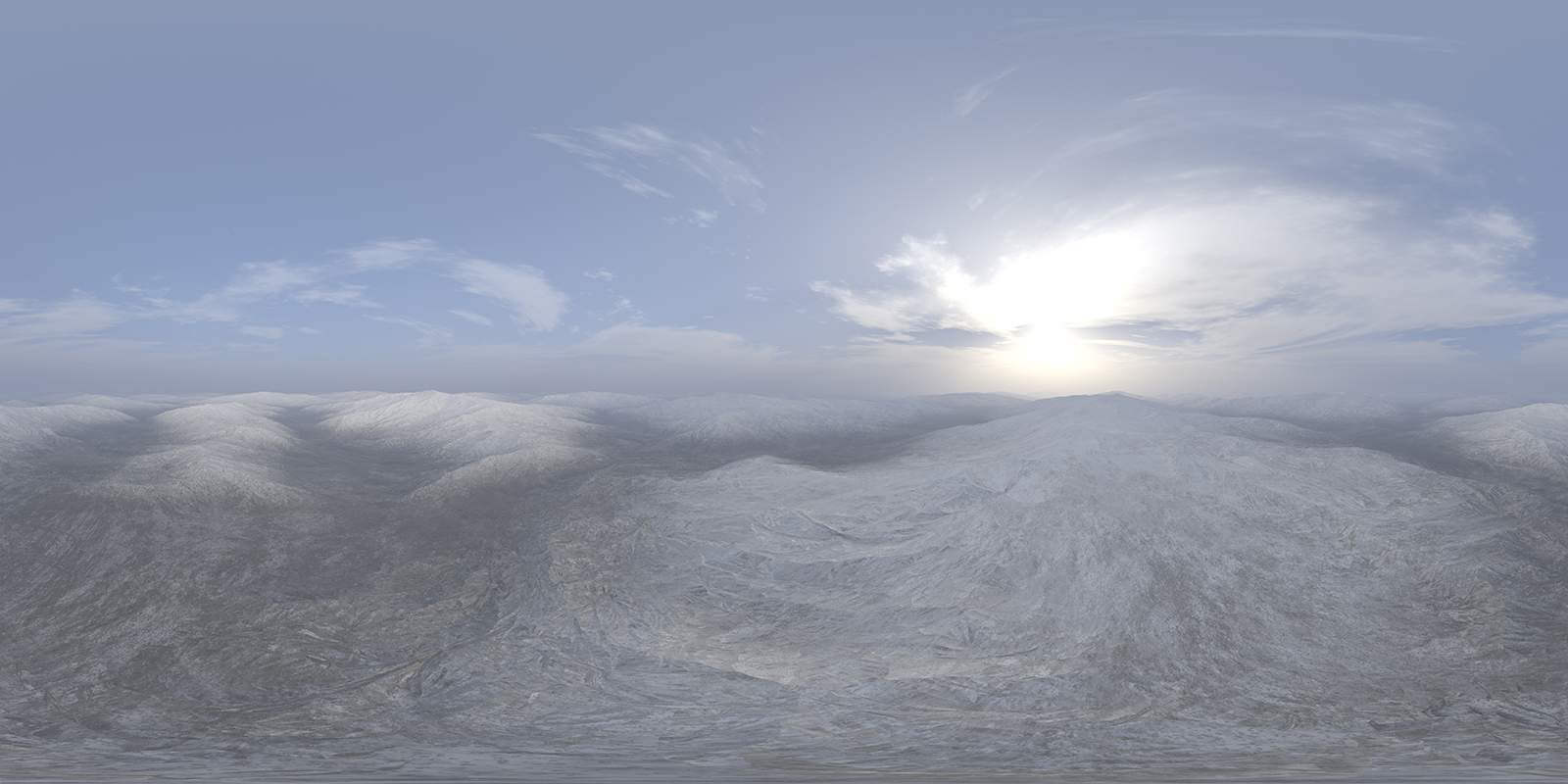 Afternoon Snow Hills HDRI Sky - HDR Image by cgaxis