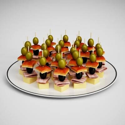 Appetizers On Cocktail Sticks - 3D Model by cgaxis