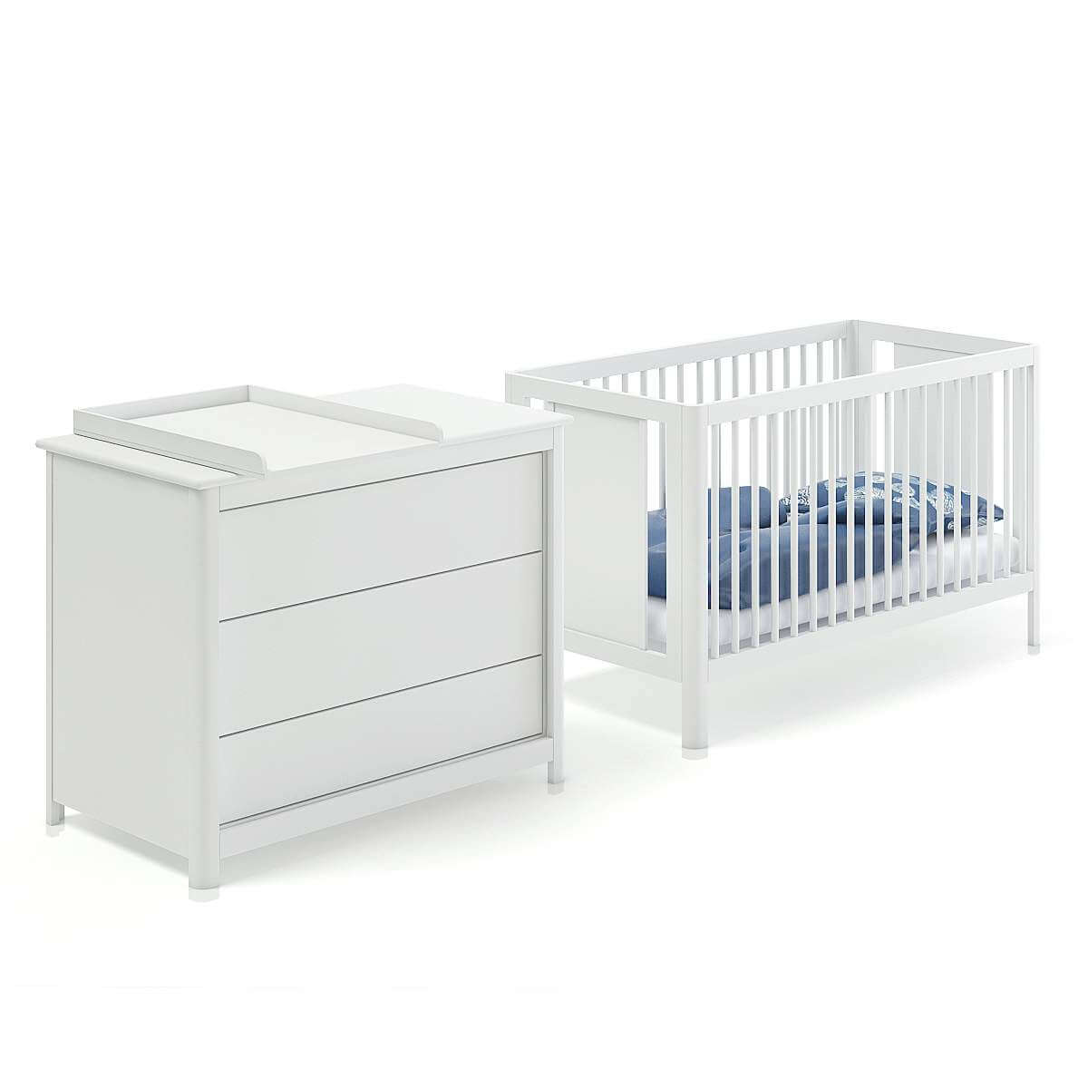Baby Bed and White Cabinet - 3D Model by cgaxis