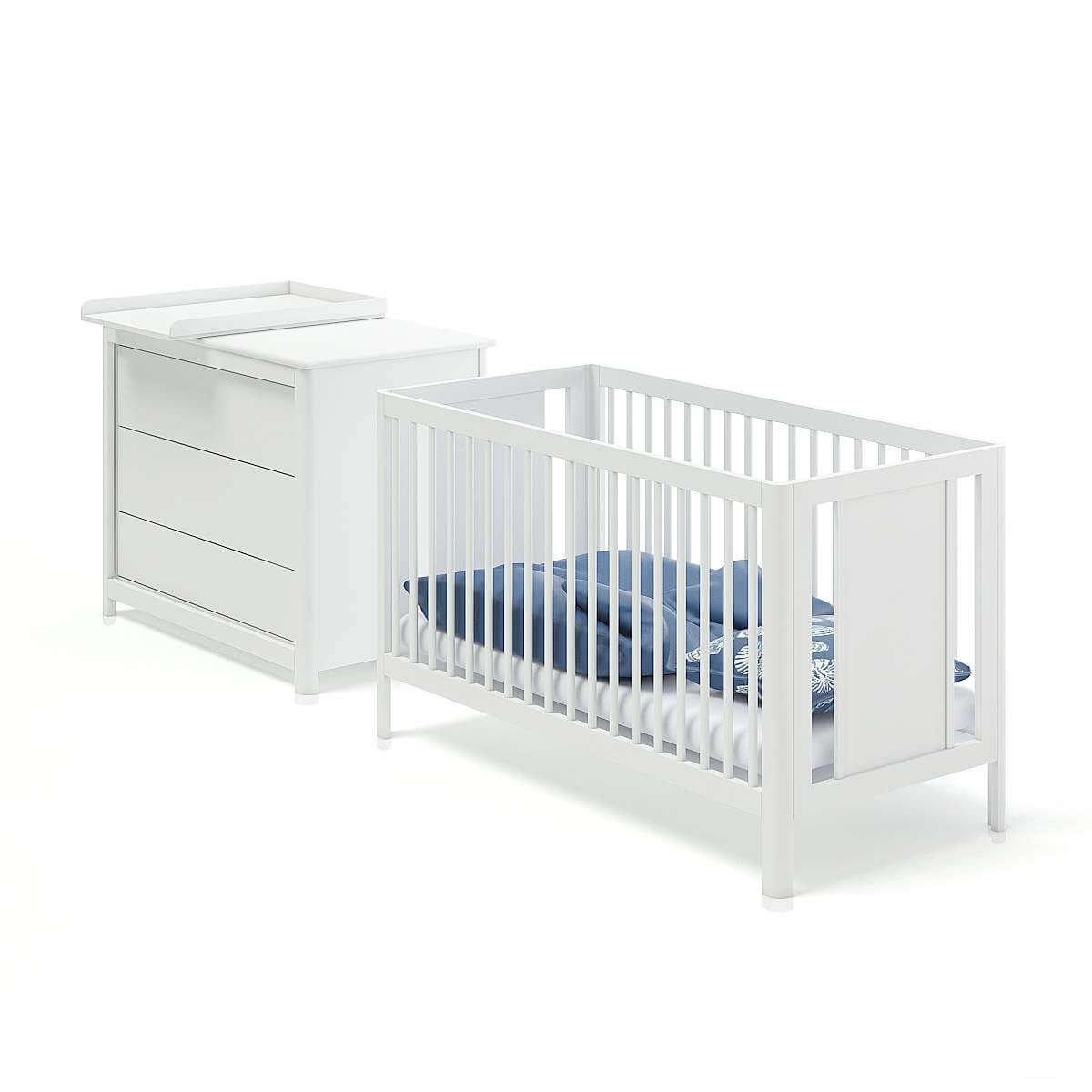 Baby Bed and White Cabinet - 3D Model by cgaxis