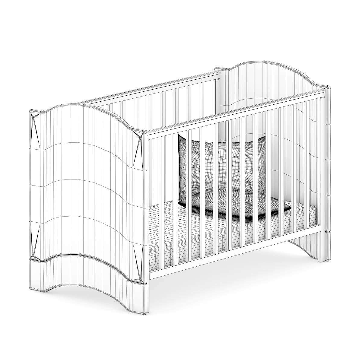 Baby Cot Crib - 3D Model by cgaxis