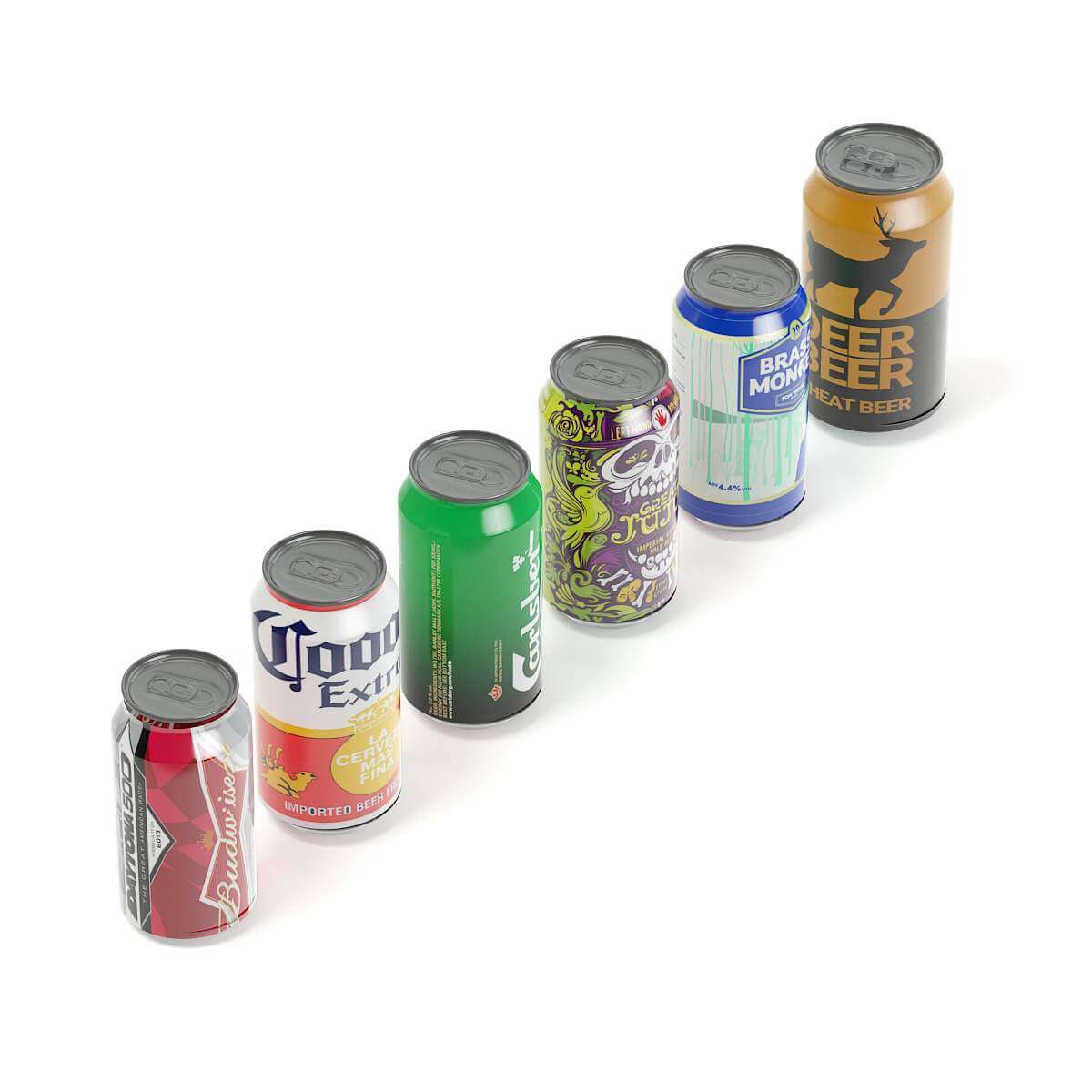 Beer Cans - 3D Model by cgaxis