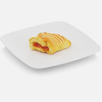 Bitten Baked Roll with Jam - 3D Model by cgaxis