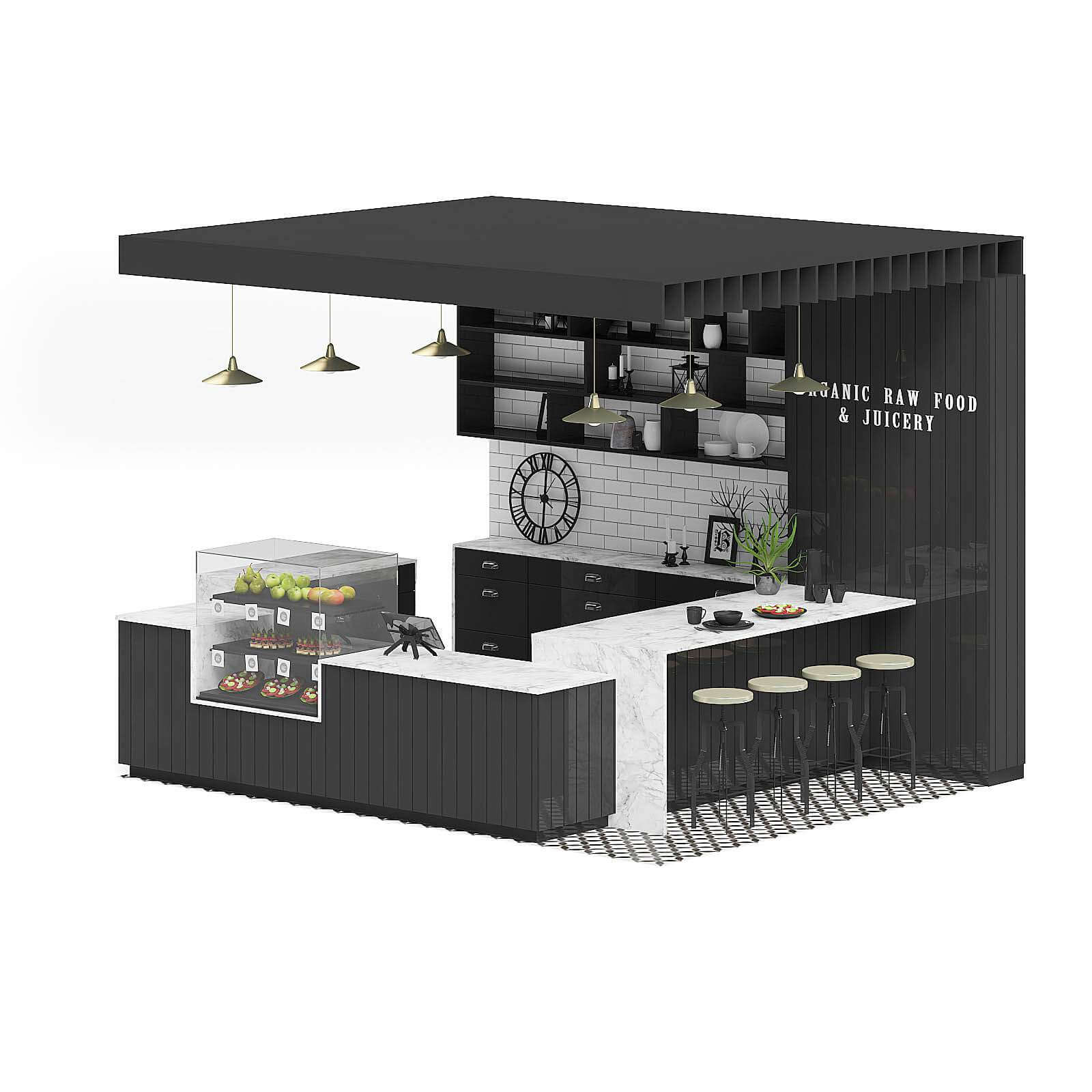 Black Kiosk - 3D Model by cgaxis