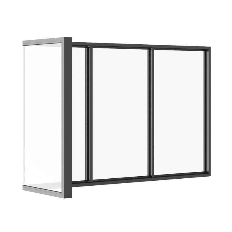 Black Metal Corner Window 3040mm x 1880mm - 3D Model by cgaxis