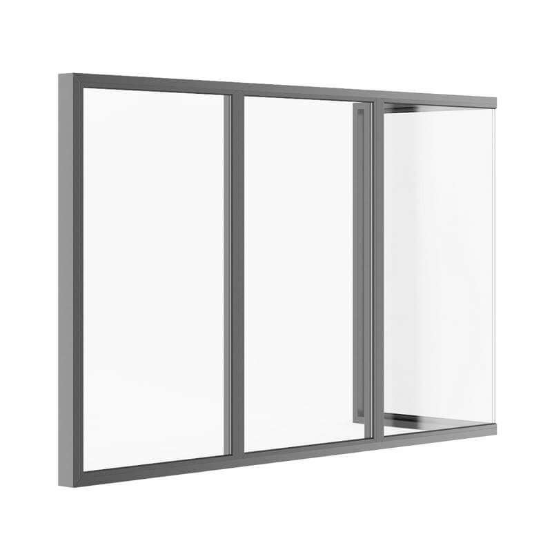 Black Metal Corner Window 3040mm x 1880mm - 3D Model by cgaxis