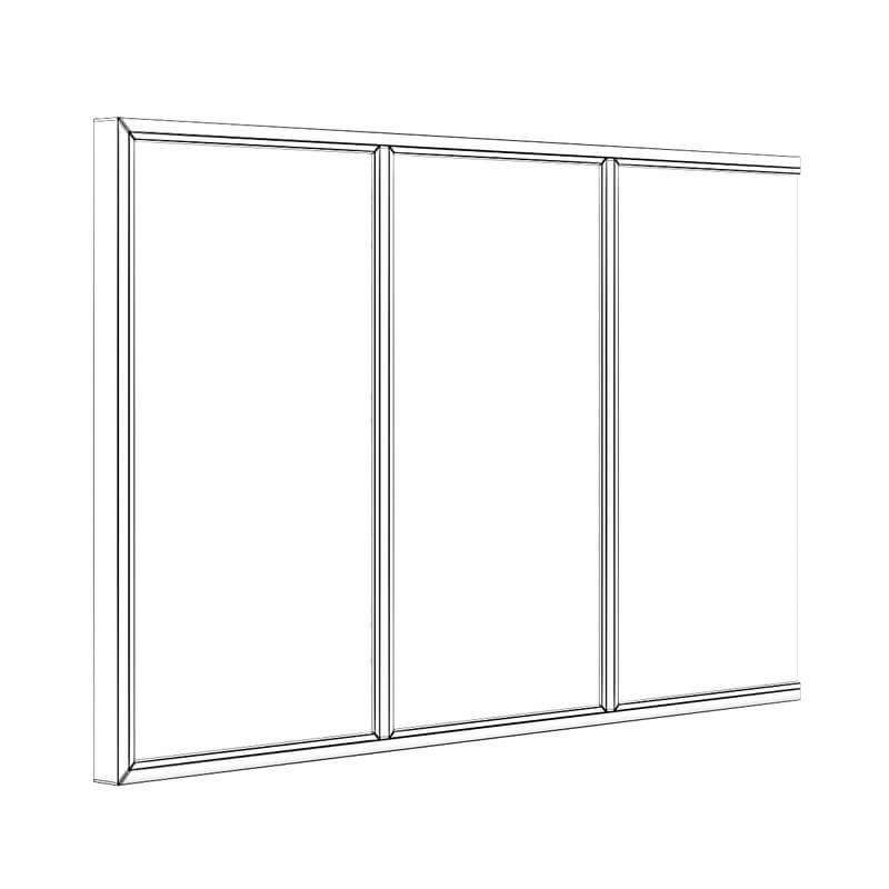 Black Metal Corner Window 3040mm x 1880mm - 3D Model by cgaxis