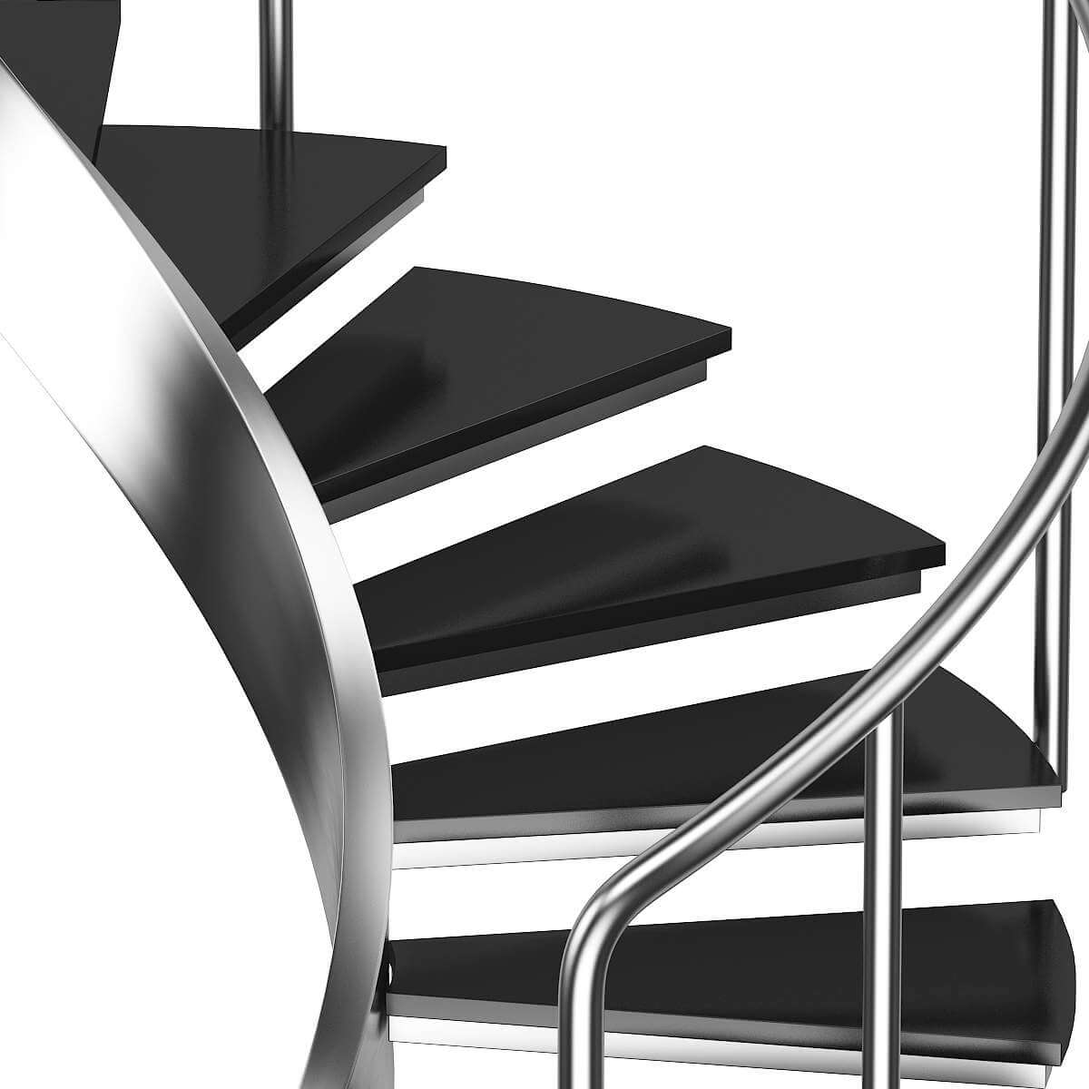 Black Metal Spiral Stairs - 3D Model by cgaxis