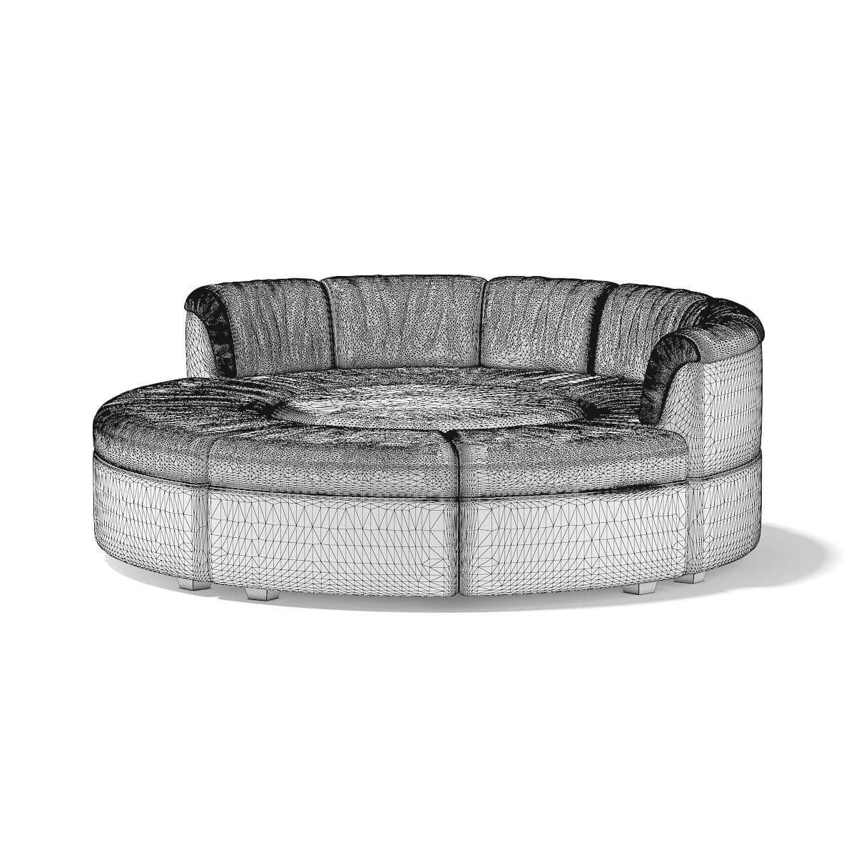 Black Round Sofa - 3D Model by cgaxis