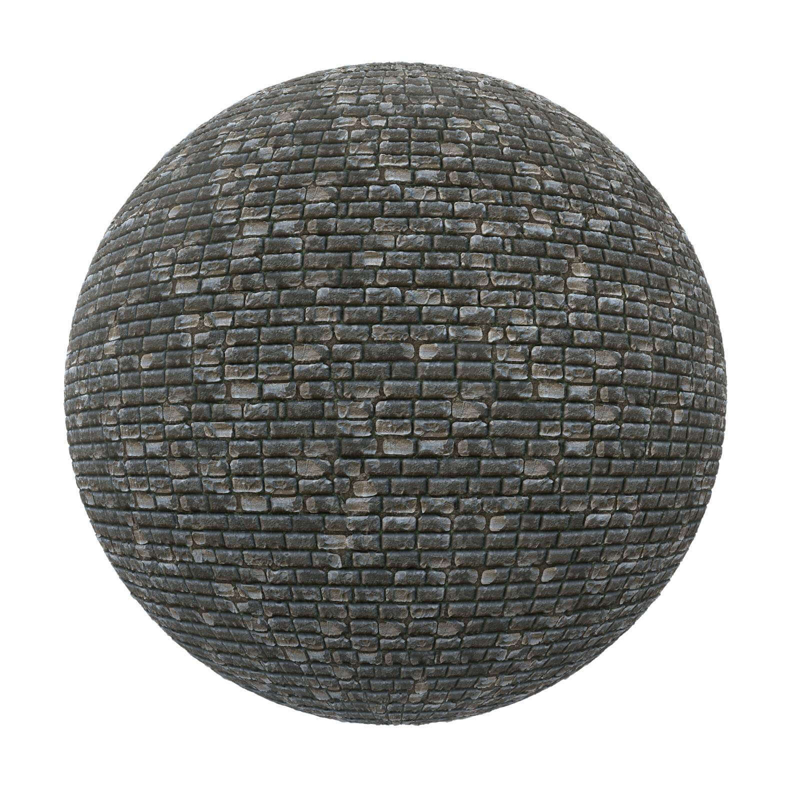 Black Stone Brick Wall PBR Texture by cgaxis