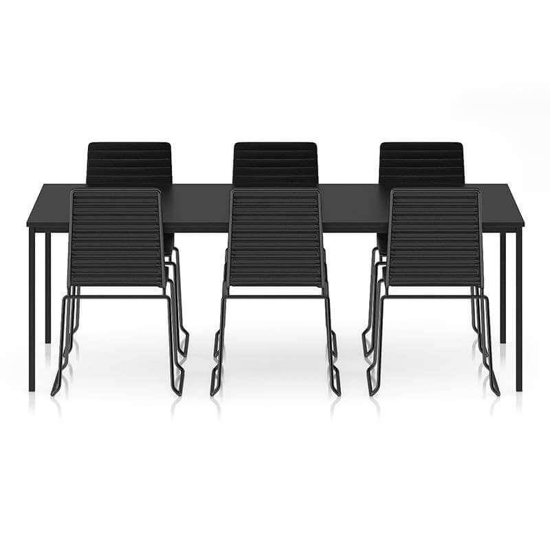 Black Table and Chairs Set - 3D Model by cgaxis