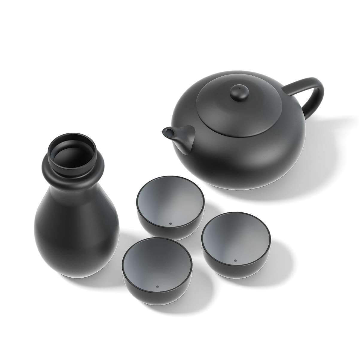 Black Tea Set - 3D Model by cgaxis