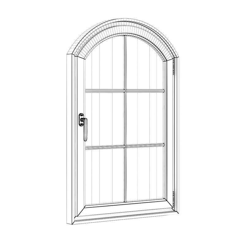 Brown Metal Window 940mm x 1440mm - 3D Model by cgaxis