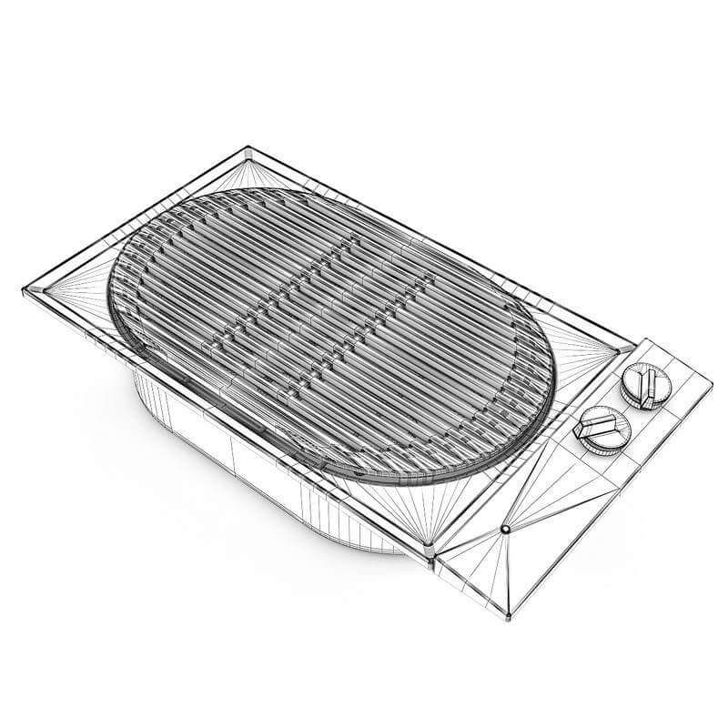 Built in Electric Grill - 3D Model by cgaxis