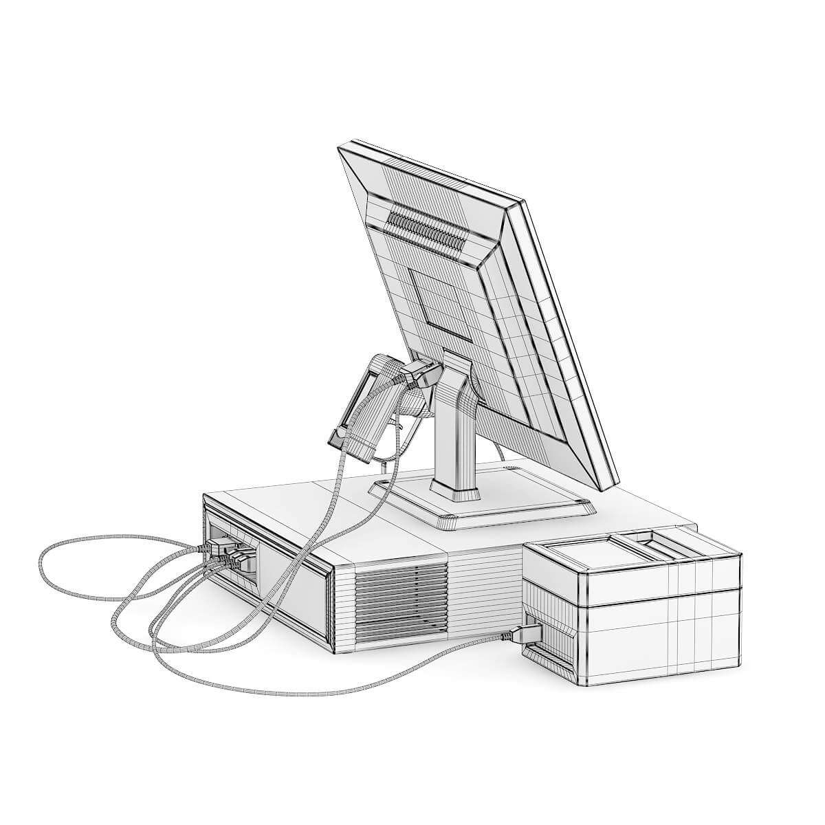 Cash Register with Scanner and Printer - 3D Model by cgaxis