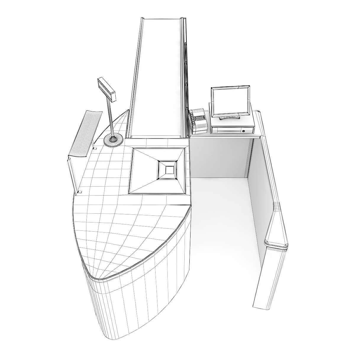 Cashier Desk - 3D Model by cgaxis