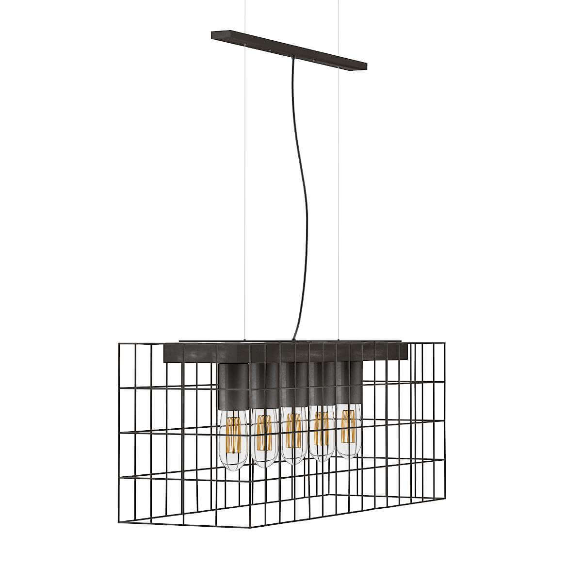 Ceiling Lamp with Wire Shade - 3D Model by cgaxis