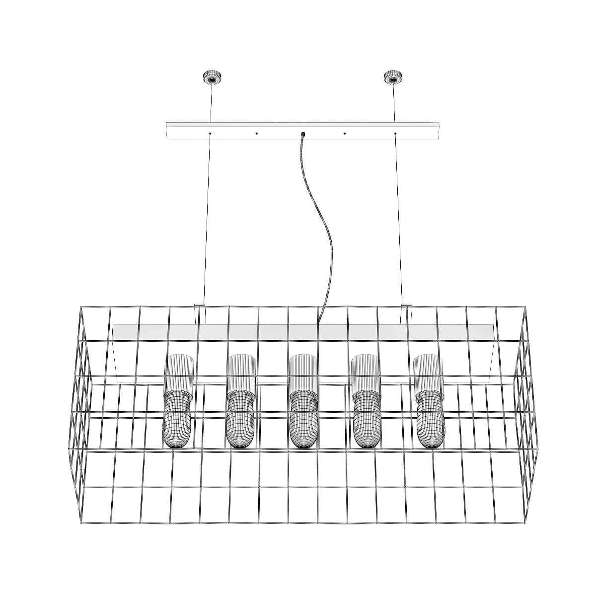 Ceiling Lamp with Wire Shade - 3D Model by cgaxis
