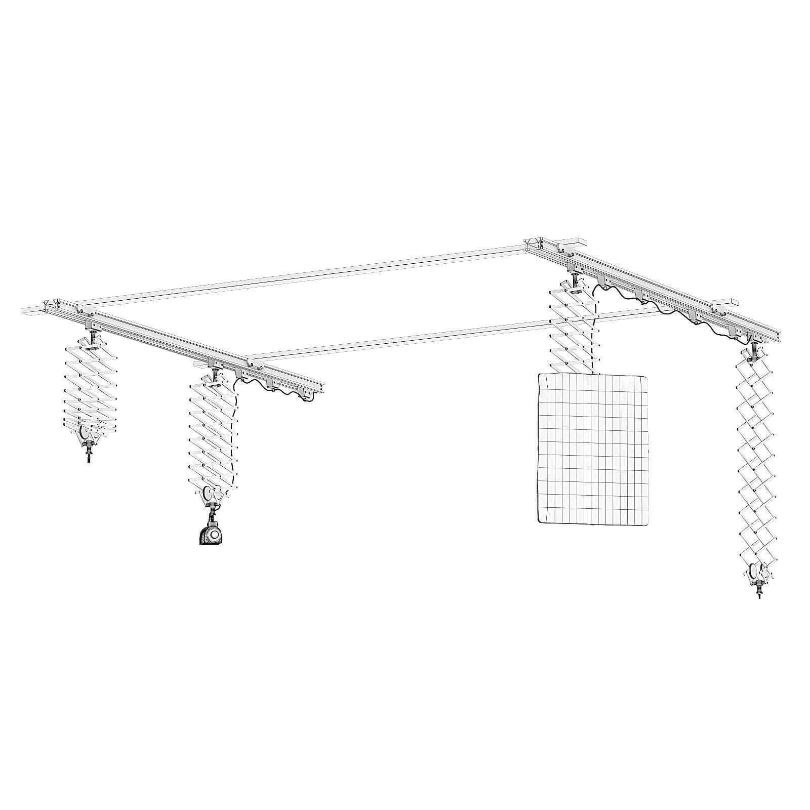 Ceiling Rail System - 3D Model by cgaxis