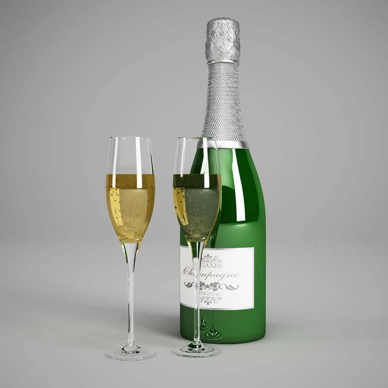 Champagne - 3D Model by cgaxis