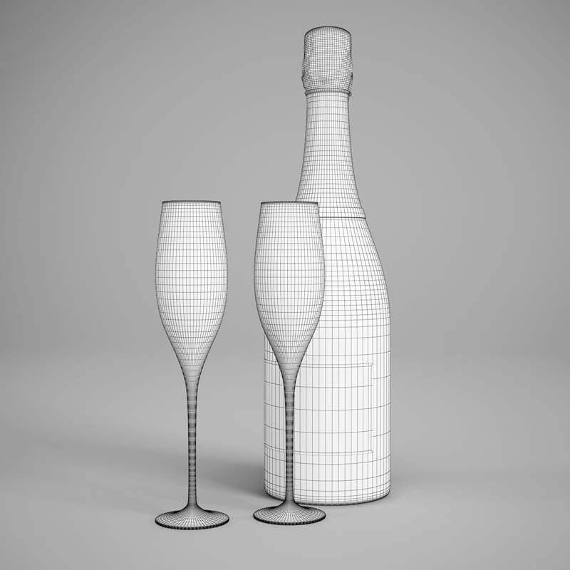 Champagne - 3D Model by cgaxis
