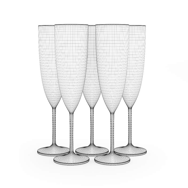 Champagne Glasses - 3D Model by cgaxis