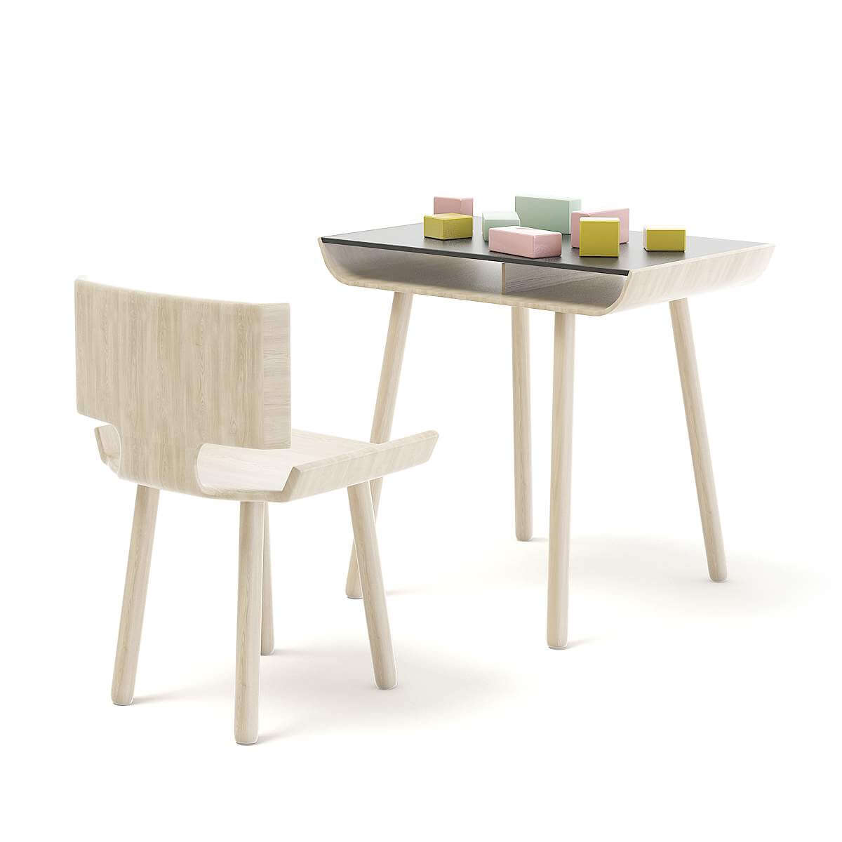 Children Chair and Table with Blocks - 3D Model by cgaxis