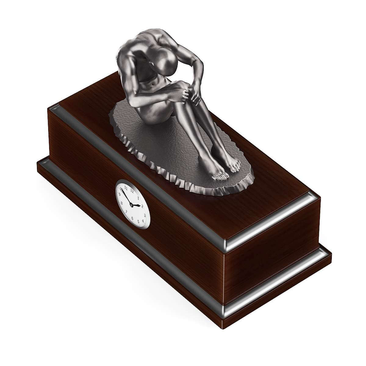 Clock with Metal Sculpture - 3D Model by cgaxis