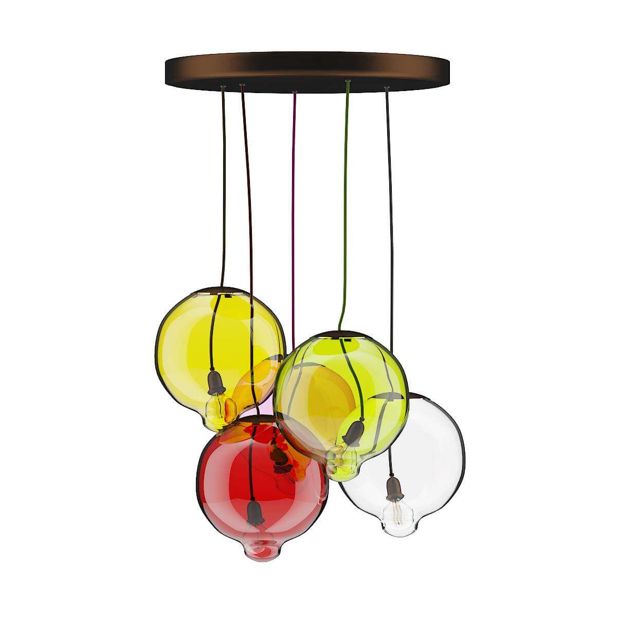 Colored Glass Ceiling Lamp - 3D Model by cgaxis