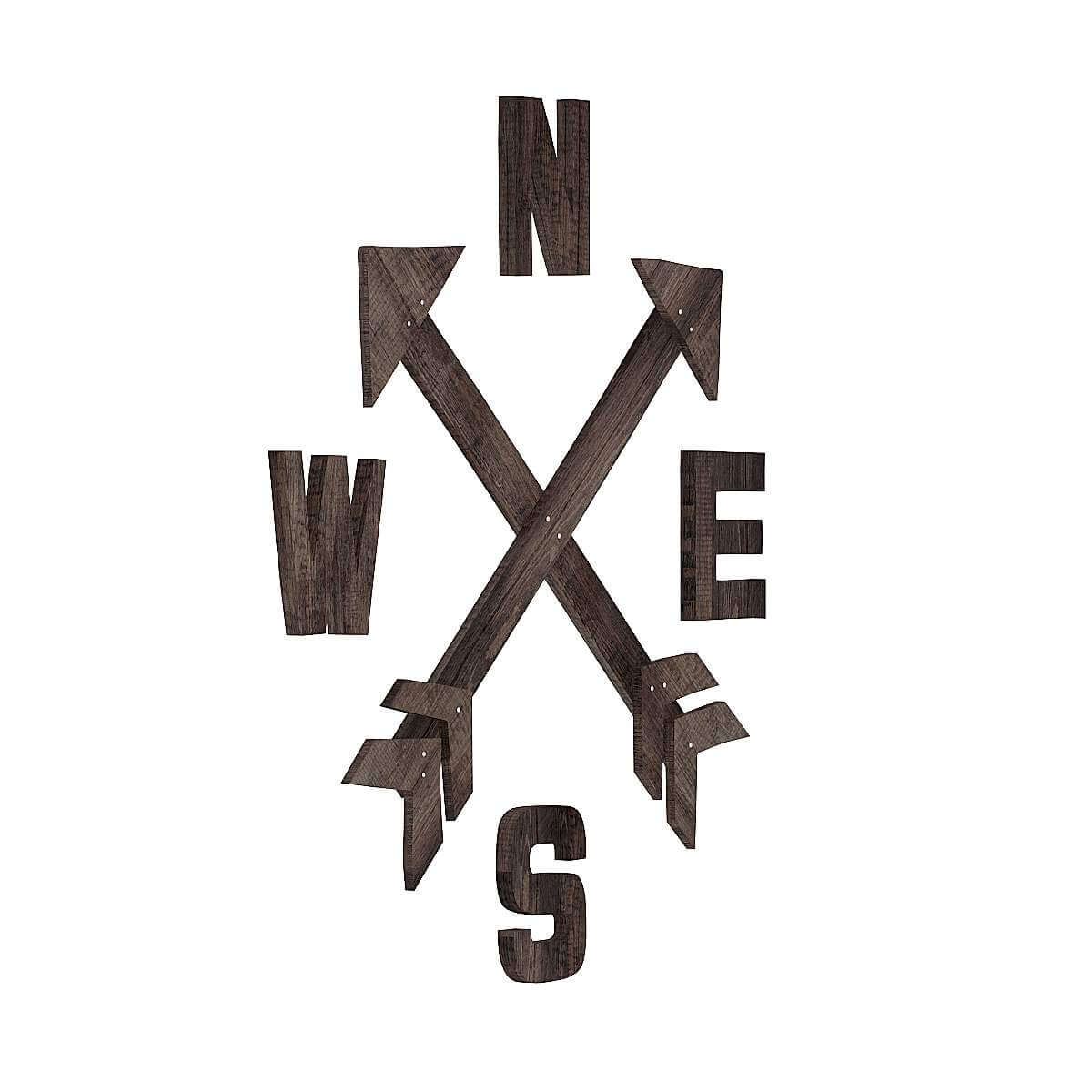 Compass Rose Wall Decoration - 3D Model by cgaxis