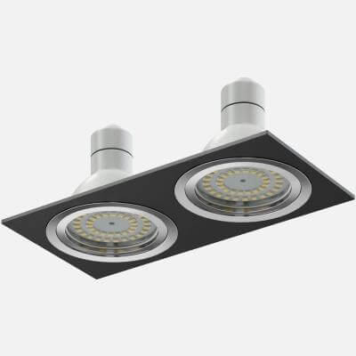 Double Black Halogen Light - 3D Model by cgaxis