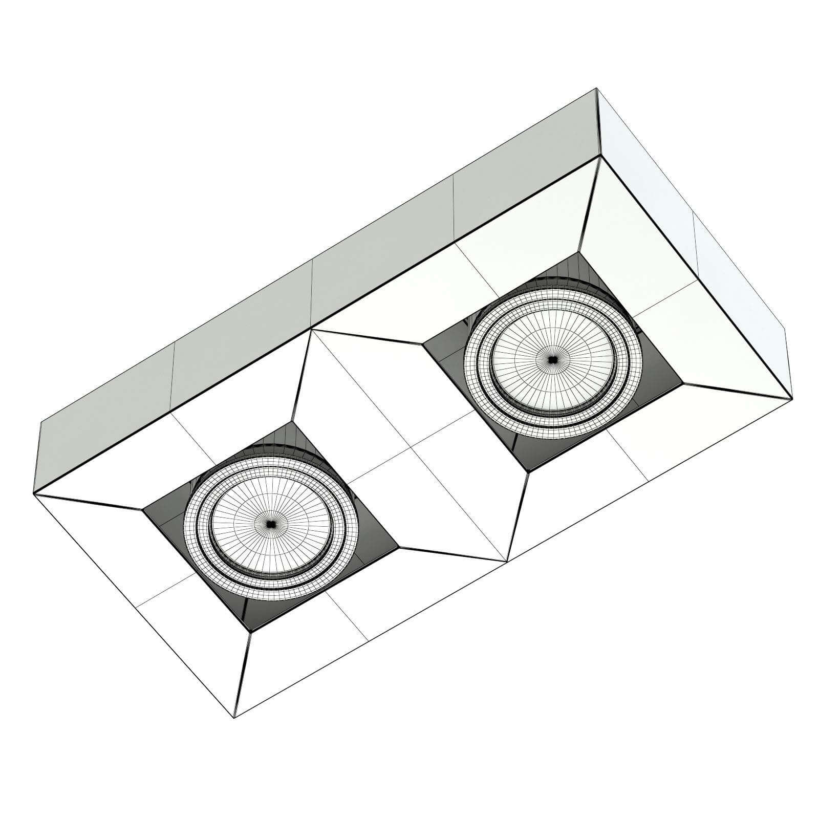 Double Rectangular Halogen Light - 3D Model by cgaxis