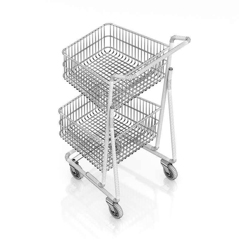 Double Shopping Cart - 3D Model by cgaxis