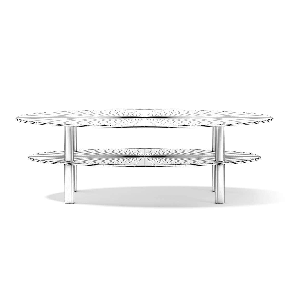 Elliptical Glass Coffee Table - 3D Model by cgaxis