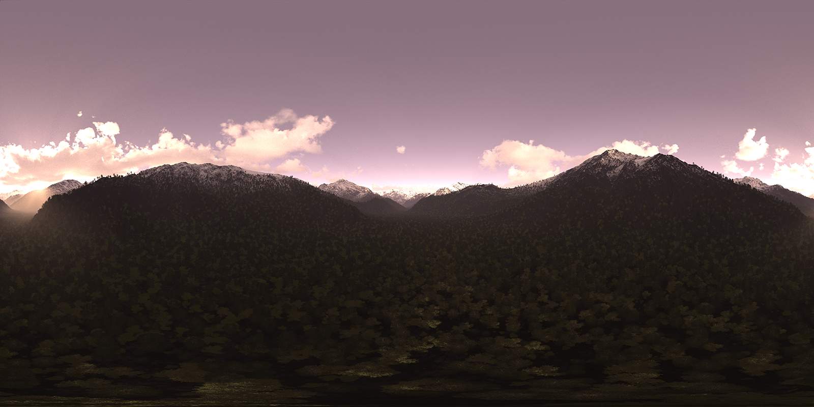 Evening Mountains HDRI Sky - HDR Image by cgaxis