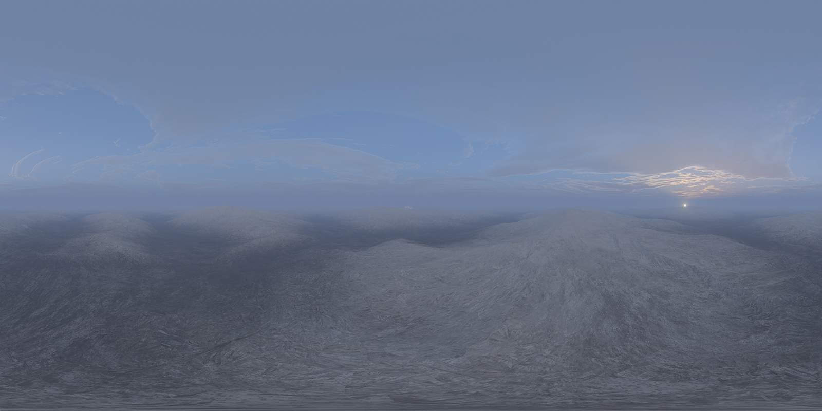 Evening Snow Hills HDRI Sky - HDR Image by cgaxis