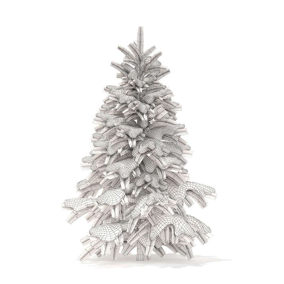 Fir Tree with Snow 1.2m - 3D Model by cgaxis