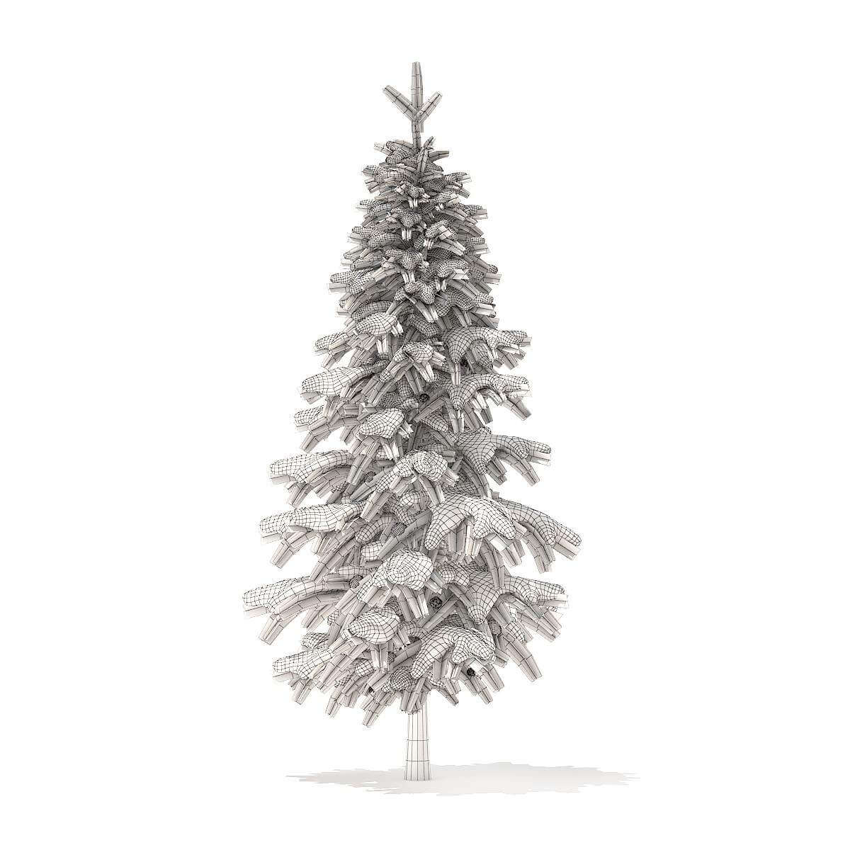 Fir Tree with Snow 2.6m - 3D Model by cgaxis