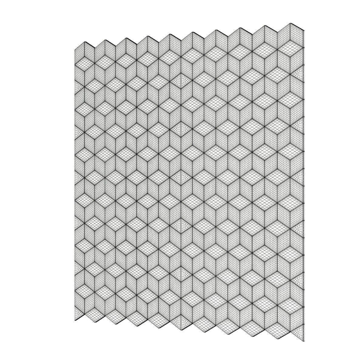 Golden Metal Wall Panel - 3D Model by cgaxis