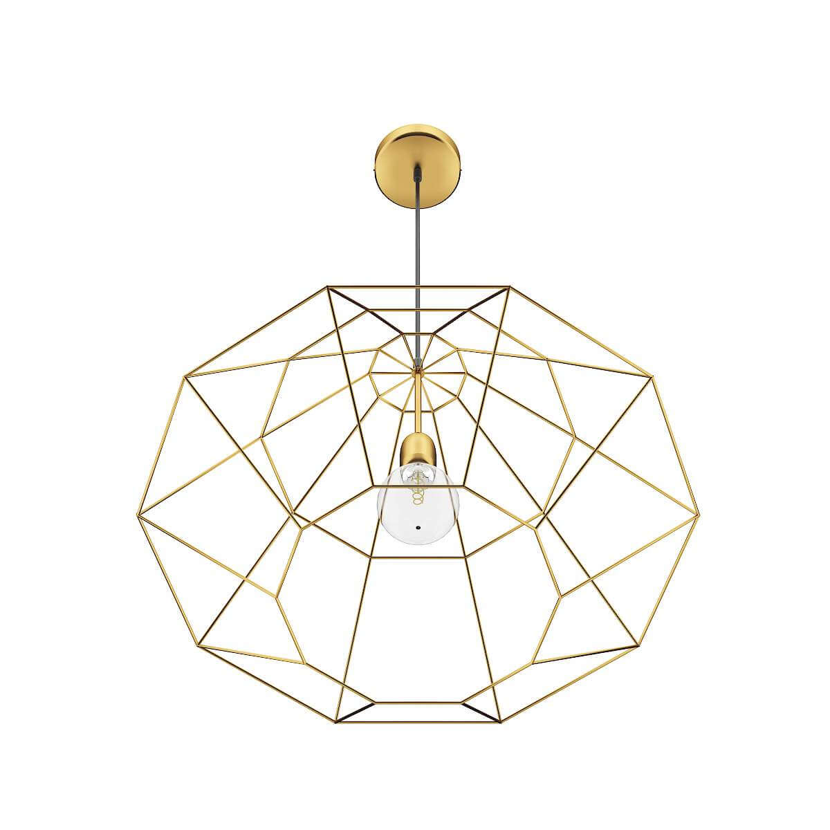 Golden Wire Ceiling Lamp - 3D Model by cgaxis