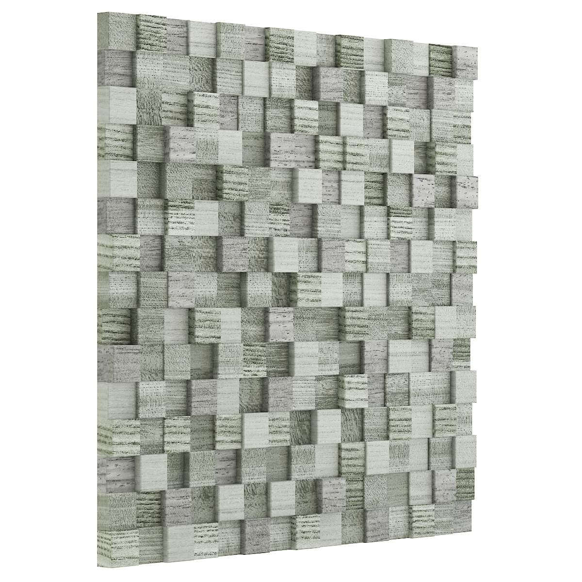 Green Wooden Blocks Wall Panel - 3D Model by cgaxis