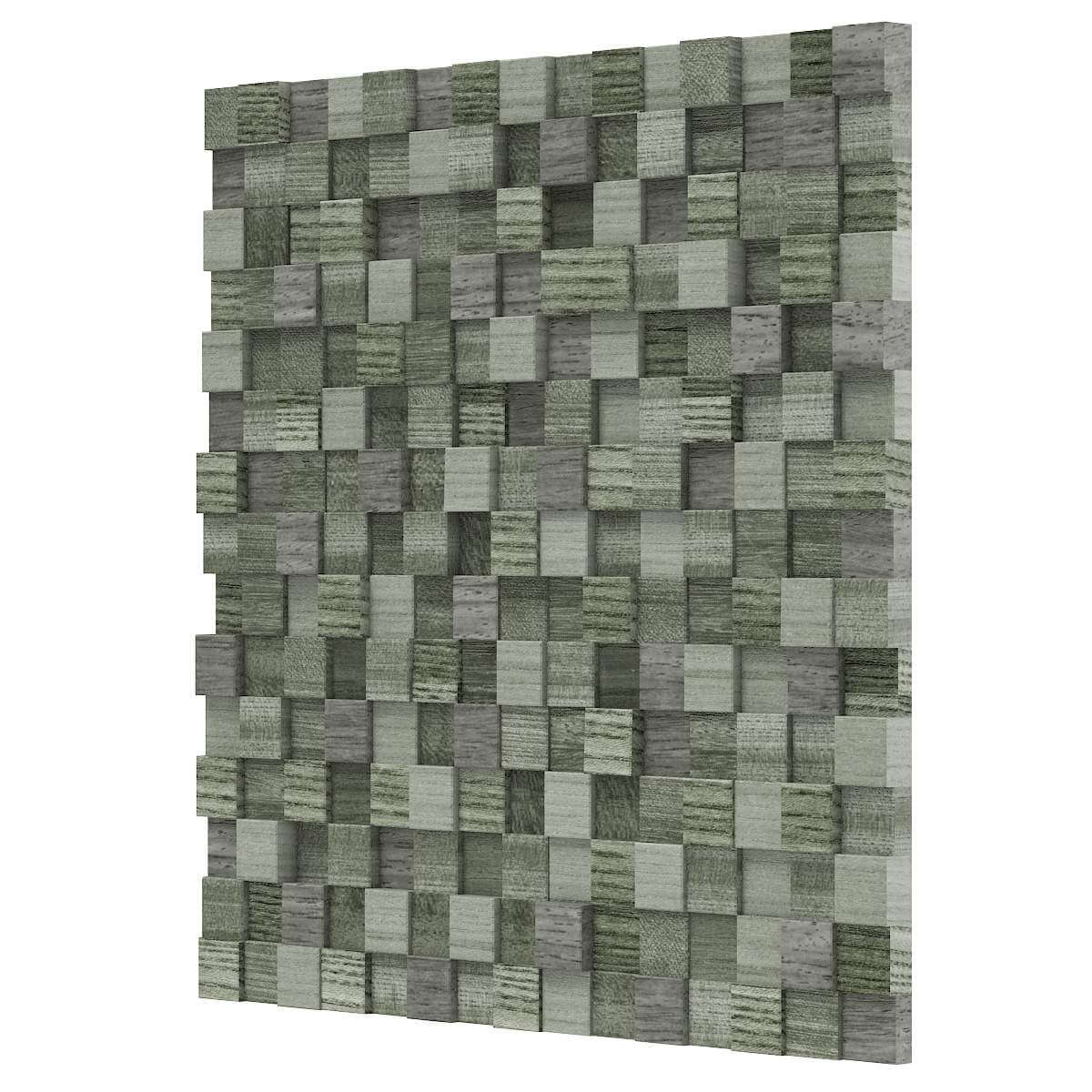 Green Wooden Blocks Wall Panel - 3D Model by cgaxis