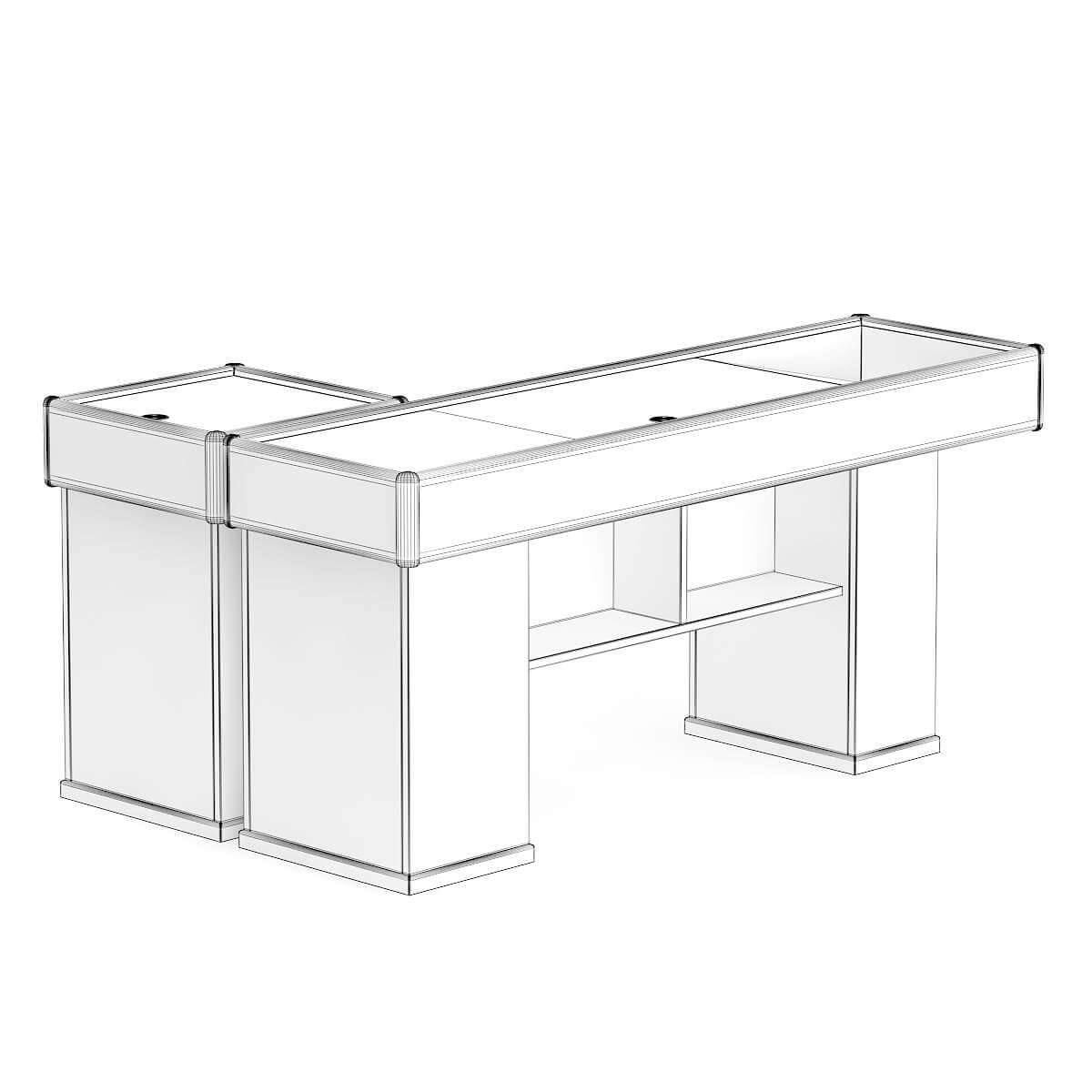 Grey Cashier Desk - 3D Model by cgaxis