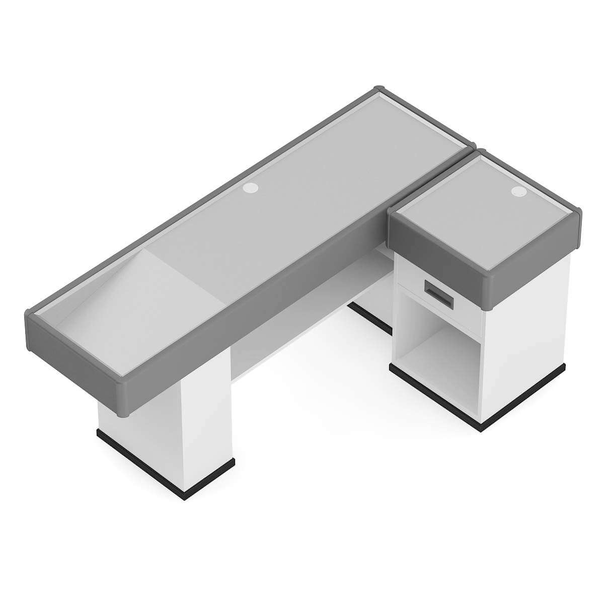 Grey Cashier Desk - 3D Model by cgaxis